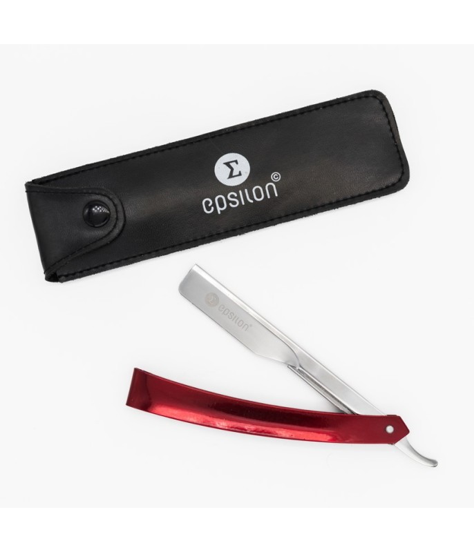 Epsilon Red Shaving Razor Leather Pouch